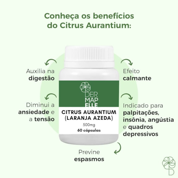 Citrus Aurantium (Laranja Azeda) 500mg 60 Cápsulas | Dermapelle