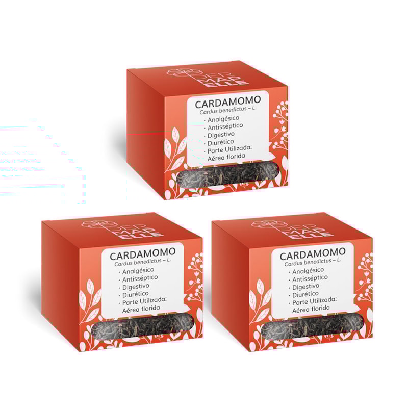 Combo Chá de Cardamomo 20g (3 Unidades) | Dermapelle