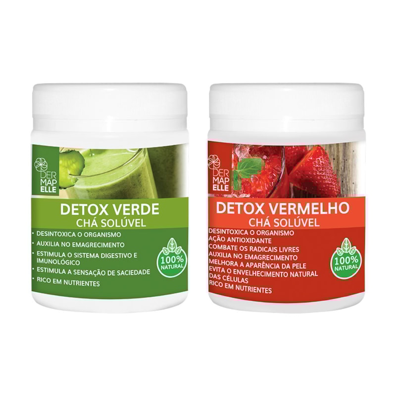 COMBO Chá Detox Vermelho + Chá Detox Verde | Dermapelle