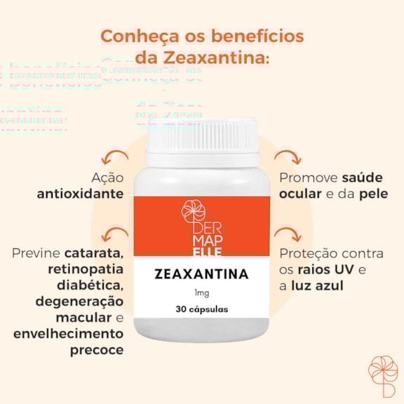 Zeaxantina 1mg 30 cápsulas - Saúde dos olhos | Dermapelle